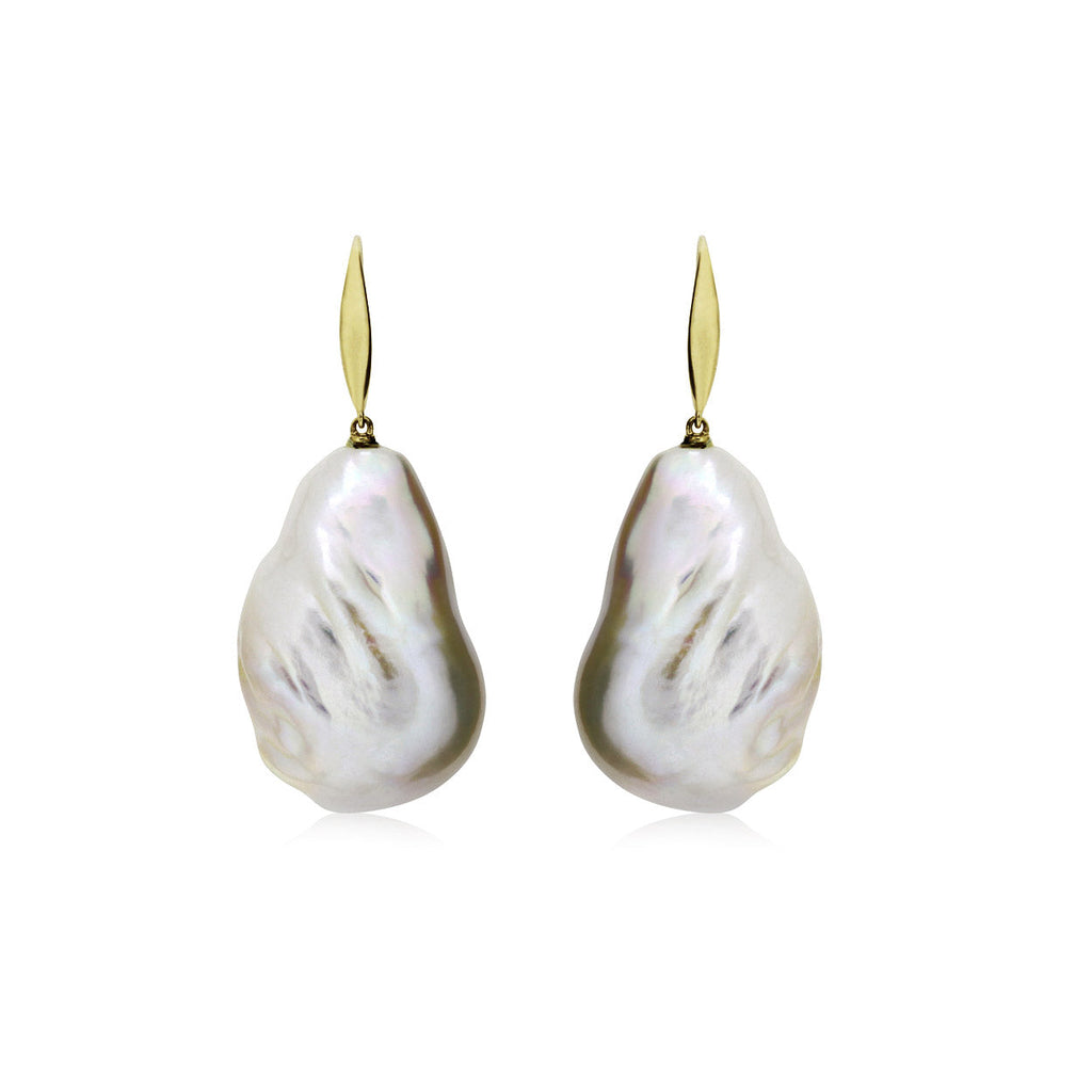 9ct Yellow Gold Pearl Drop Earrings | Ava Rose Jewellery